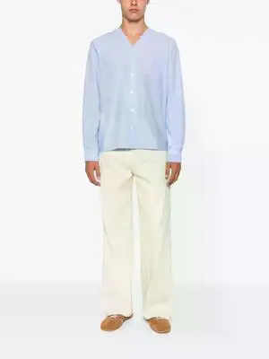 3DICI Vertical-stripe V-neck Shirt