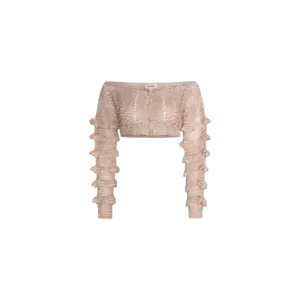 L'AGENCE Fey Crocheted Off-shoulder Top With Ruffle Accents