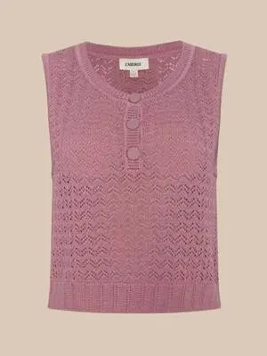 L'Agence Carven Pointelle Knit Tank Top