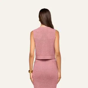 L'Agence Carven Pointelle Knit Tank Top - Lilas
