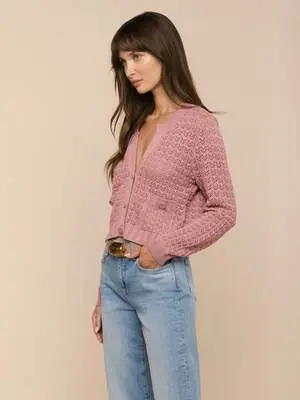 L'Agence Orla Pointelle Knit Cardigan