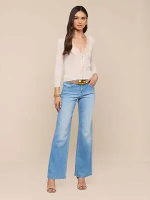 L'Agence Eluna Lace Inset Cardigan Top