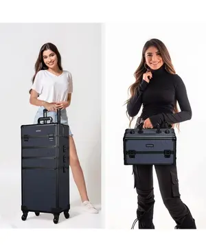BYOOTIQUE 3-piece Rolling Train Case Cosmetic Organizer Set