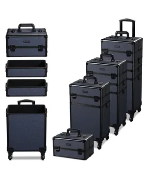 BYOOTIQUE 3-piece Rolling Train Case Cosmetic Organizer Set