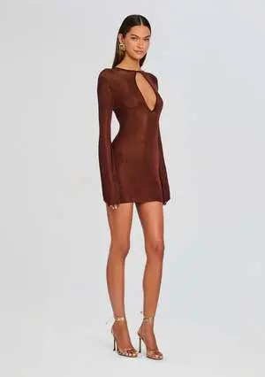 SEROYA Emeri Metallic Knit Mini Dress