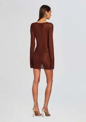 SEROYA Emeri Metallic Knit Mini Dress