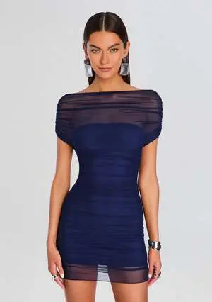 SEROYA Bella Mini Dress - Navy
