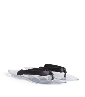 Alaïa Transparent Thong Flip Flops - Grey