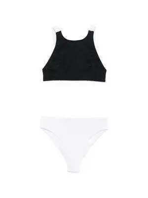 OSKLEN Textured Finish Colour-block Bikini - Black