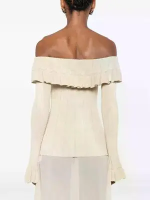 Blumarine Ruffled Off-shoulder Sweater