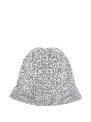 Missoni Sequin-embellished Cable-knit Beanie Hat - Grey