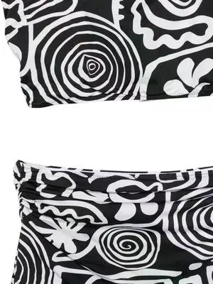 Liviana Conti Ruched Abstract Print Bikini Set