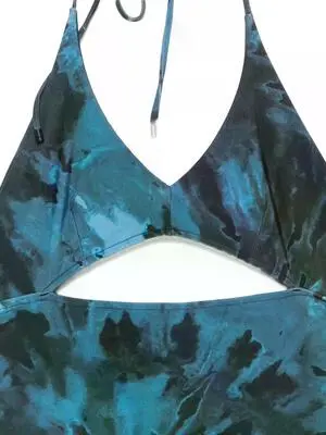 OSKLEN Tie-dye Cutout Halterneck Swimsuit