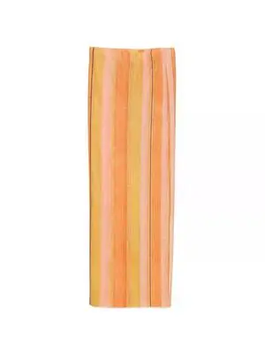 AGUA DE COCO Striped Metallic Effect Maxi Skirt - Orange