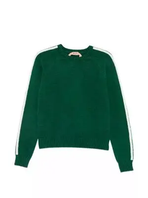 N°21 Side-stripe Raglan-sleeve Sweater - Green