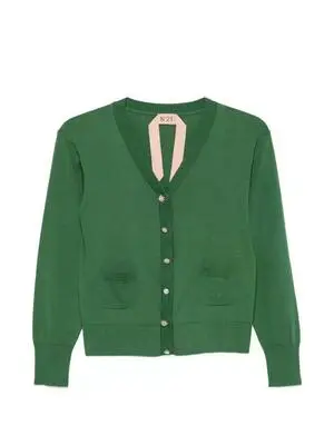 N°21 Embellished Knitted Cardigan - Green