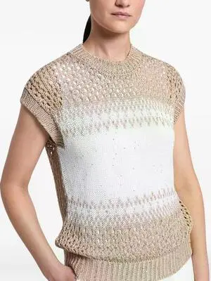Peserico Sequin-embellished Open-knit Sweater