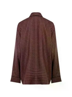 Saint Laurent Geometric Print Silk Pyjama Top