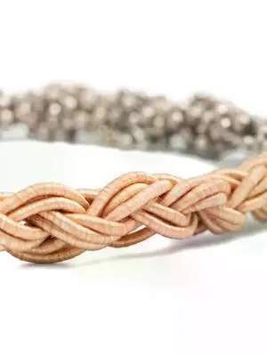ALYSI Braided Bead Necklace With Tassel Detail