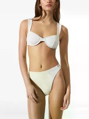 Karl Lagerfeld Textured Faux-pearl Wired Bikini Top