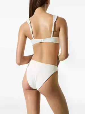 Karl Lagerfeld Textured Faux-pearl Wired Bikini Top