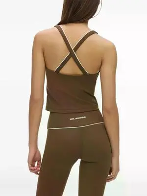 Karl Lagerfeld Sleeveless V-neck Cropped Top
