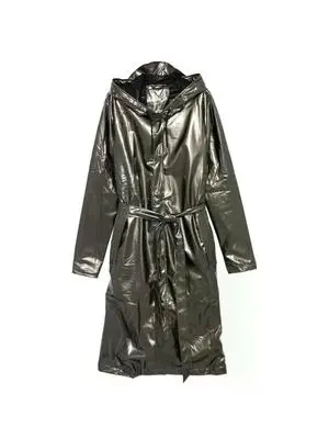 Rains A-line Hooded Belted Coat - Grey