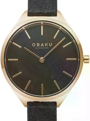 OBAKU Kaffe Leather-strap Watch