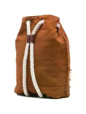 MC2 SAINT BARTH Logo Embroidered Frayed Backpack