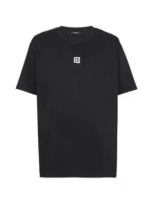 Balmain T-shirt With Embroidered Logo - Black