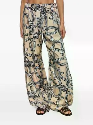 Loewe Anagram Print Silk Trousers
