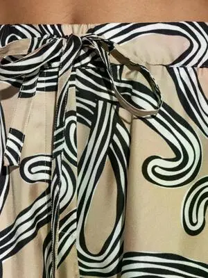 Loewe Anagram Print Silk Trousers