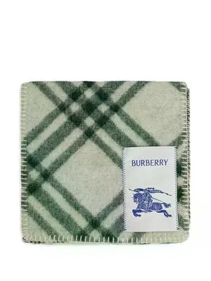 Burberry Check Wool Scarf - Green