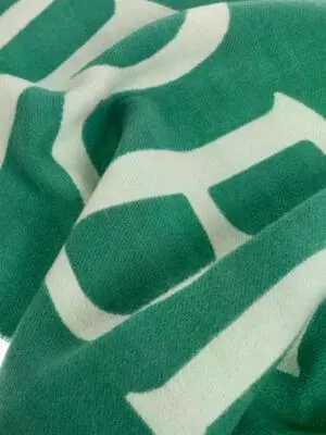 Burberry Logo-intarsia Fringed Scarf