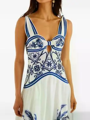 Farm Rio Wonderful City Printed Midi Dress - White