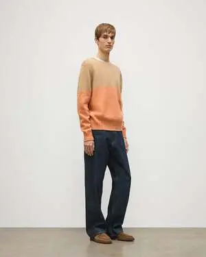 Johnstons Of Elgin Lambswool Colour Block Crew Neck Jumper