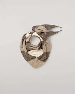 Johnstons Of Elgin Clan Argyle Cashmere Bandana - Brown