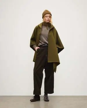 Johnstons Of Elgin Hooded Cashmere Cape - Green