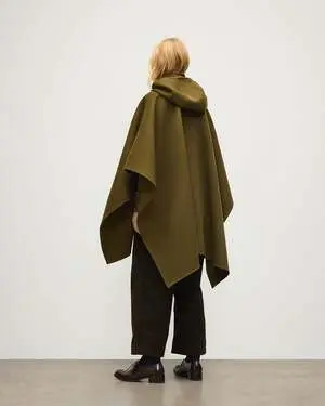 Johnstons Of Elgin Hooded Cashmere Cape - Green