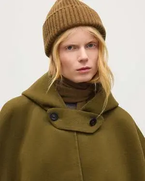 Johnstons Of Elgin Hooded Cashmere Cape - Green