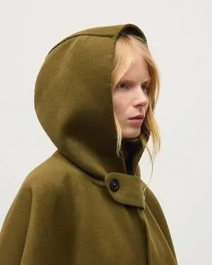 Johnstons Of Elgin Hooded Cashmere Cape - Green
