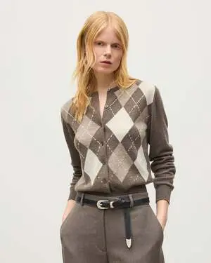 Johnstons Of Elgin Clan Argyle Cashmere Cardigan