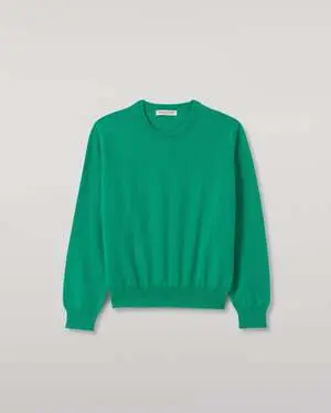 Johnstons Of Elgin Lunan Classic Cashmere Crew Neck Jumper - Green