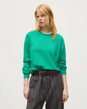 Johnstons Of Elgin Lunan Classic Cashmere Crew Neck Jumper - Green