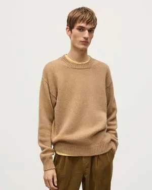 Johnstons Of Elgin Murchison Camel Marble Cashmere & Cotton Jumper
