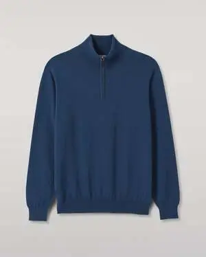Johnstons Of Elgin Reuben Cashmere Zip Neck Jumper