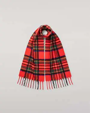 Johnstons Of Elgin Mach Royal Stewart Tartan Scarf - Red