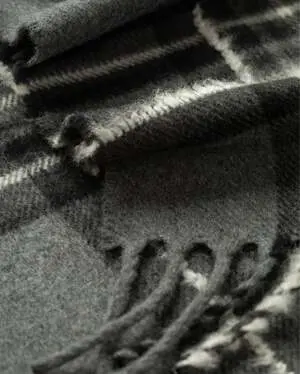 Johnstons Of Elgin Mach Tartan Cashmere Scarf - Grey