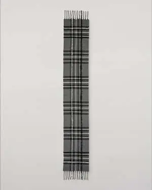 Johnstons Of Elgin Mach Tartan Cashmere Scarf - Grey