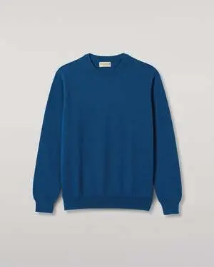 Johnstons Of Elgin Reuben Cashmere Crew Neck Jumper - Blue